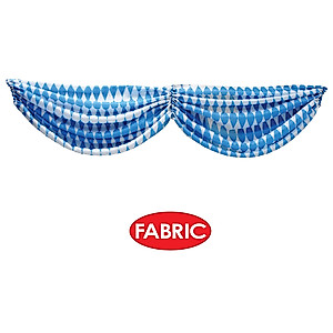 "Beistle Oktoberfest Fabric Bunting, 5' 10"", Blue/White" (54677)