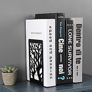 Jekkis Book Ends, Bookends for Shelves, Bookends for Heavy Books, Book Shelf Holder, Decorative Book Ends, Metal Bookends Black 3 Pairs, Non Skid Book Stoppers