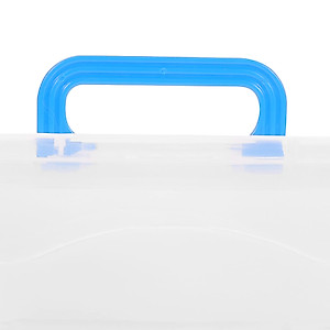 Zerodeko Storage Containers 5pcs Plastic Carrying Case with Handle, Transparent Desktop Storage Box Stackable Storage Bin with Lid Latching Clear Storage Bins Storage Box Ornament Storage