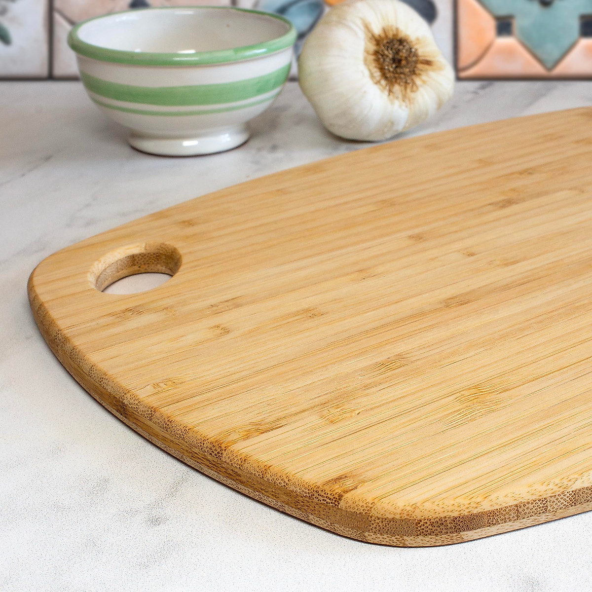 Totally Bamboo Jet Series Dishwasher Safe Bamboo Cutting Board, Medium, 13-1/2" x 9"
