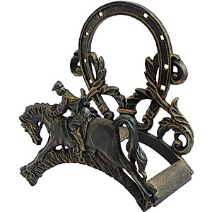 IOCCIOBB Garden Hose Holder Water Hose Hanger Water Pipe Rack European Style Retro Wrought Iron Horse Style Creative Hose Rack Reel Home Decoration Garden