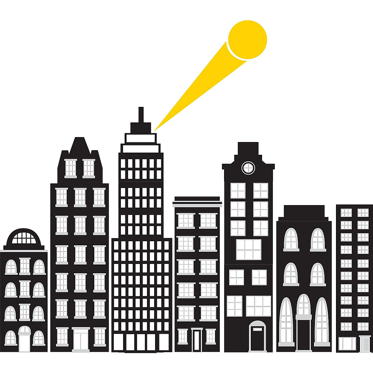 Wall Pops DWPK2711 City Of Heroes Wall Art Kit, Black