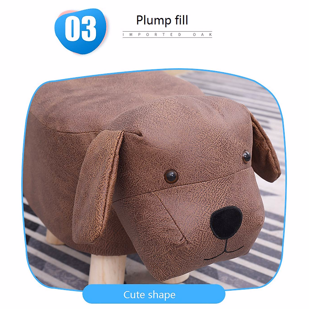 EKUEE Footstool Kids Learning Stool Calf Dinosaur Stool Elephant Hippo Bench Shoes Bench Stool Children Cartoon Stool Solid Wood Animal Stool Toy Doll?Kids (Gray Elephant)