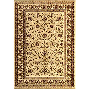 Unique Loom Voyage Collection Traditional Oriental Classic Rug_AGR004, 10 ft x 14 ft, Ivory/Gold
