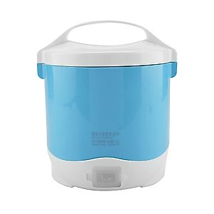 Shipenophy 24V 180W 1.6L Electric Portable Multifunctional Rice Cooker Food Steamer Multi Cooker Rice Grain Cooker for Cars Trucks (Blue)