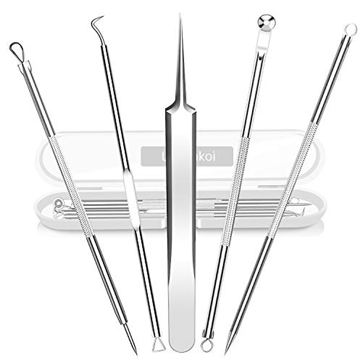 Best Blackhead Remover, Blackheads Blemish Removing, Acne Whitehead Removal Kit, Pimple Comedone Extractor Tool, Popper Pimples Treatment, with Tweezers, Risk Free for Face Forehead Nose