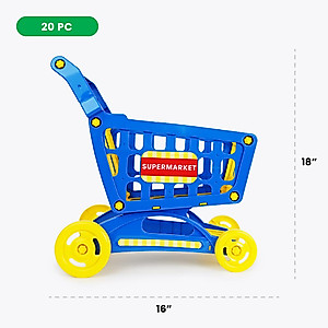 Boley Educational Toy Shopping Cart - Supermarket Playset with Included Grocery Cart Toy and Pretend Food Accessories - Perfect for Kids, Children, Toddlers Learning Development