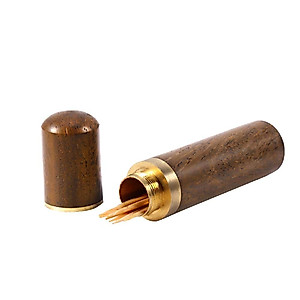 Wooden Toothpick Holder, Wood Mini Toothpick Dispenser Pocket Capsule Case Portable Handmade Craft Outdoor Use (Blackwood)