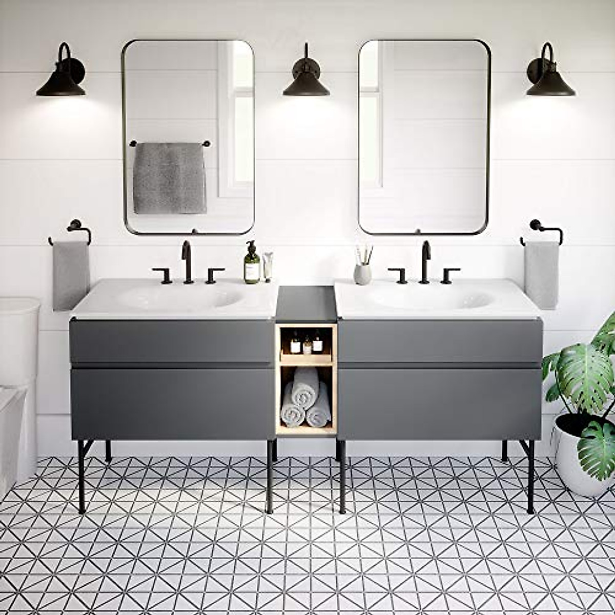 American Standard 8726033.477 Studio S 33 in. Double-Drawer Bathroom Vanity, Dark Grey