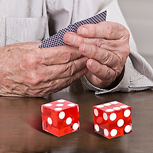 GSE Games & Sports Expert AAA Grade 19mm Pro Vegas Casino Style Craps Dice Set of 5 with Razor Sharp Edges & Matching Serialized Numbers for RPG, Dice Stacking, Yahtzee Dice Games