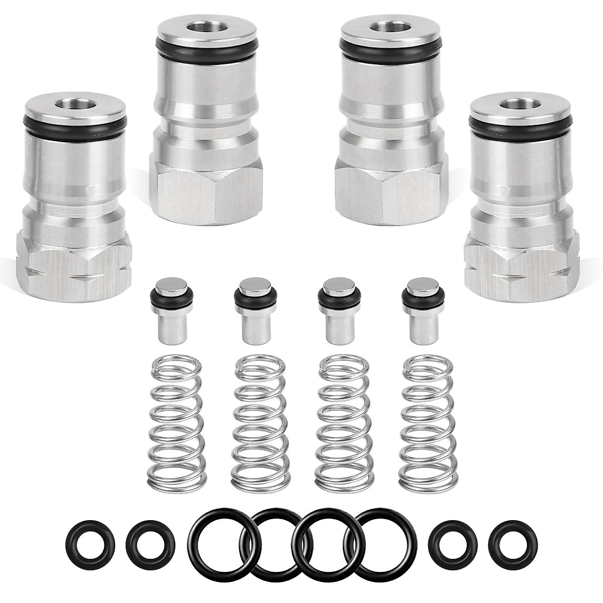 MRbrew 2 Pair Ball Lock Keg Post, Stainless 304 Homebrew 19/32’’-18 Co2 Gas kegerator Beer Liquid Cornelius Corny Poppet Spring Spare Sealing O-ring Keg Posts Kit for Brewing Quick Disconnect Fitting