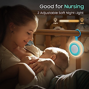 Portable Sound Machine for Baby Sleeping, Travel White Noise Machine with Night Light