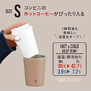 CBJAPAN CAFE GOMUG Stainless Steel Mug, Vacuum Insulated, 2 Layer Construction, 10.1 fl oz (300 ml), Inner Cup (Dishwasher Safe, 8.5 fl oz (250 ml), Mocha Go Mug Set, S, Convenience Store, Coffee Cup,