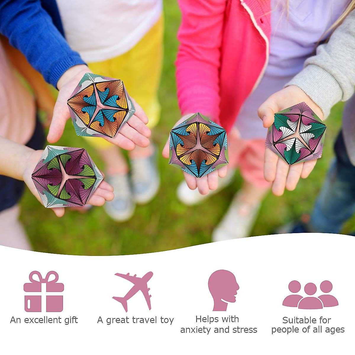 Euclidean Cube Fidget Toys for Kids, Desk Toy for Adults to Stay Calm and Focused, Magic Cube for Girls and Boys Over 3 Years Old