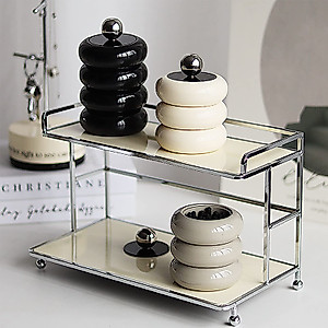 TOPINCN Qtip Holder, Nordic Qtip Holder Dispenser Dustproof Doughnut Shape Makeup Storage Box with Lid for Cotton Swab Storage (Milky White 3 Layers)