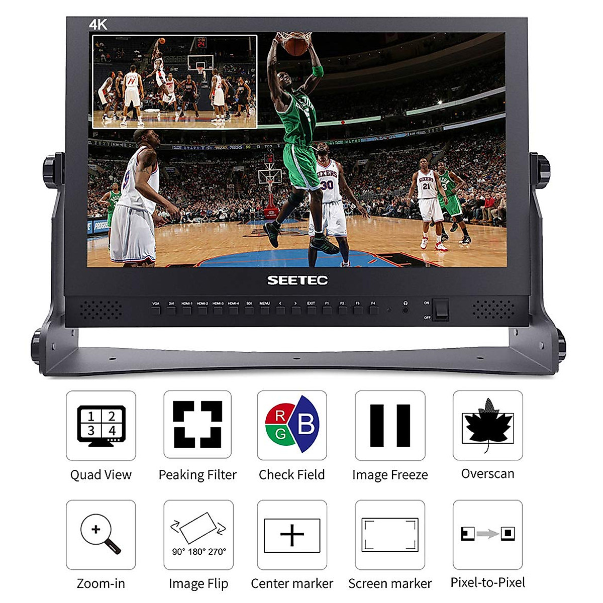 SEETEC P133-9HSD 13.3 Inch 4K HMDI Broadcast Monitor Professional LCD Director Studio Production Monitoring IPS Screen Aluminum Design