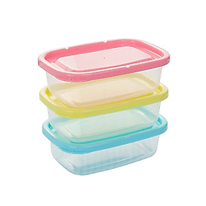 UPKOCH Stackable Mini Plastic Crisper Rectangular Food Containers 200ml Sealed Boxes Microwave Safe for Lunch Travel Color