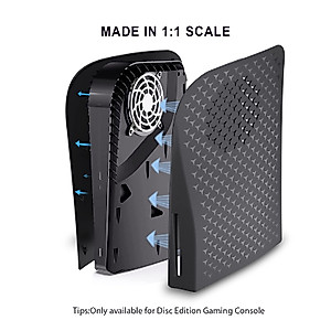 PS5 Console Face Plates,Playstation 5 Accessories with Fan Vents Faceplate，with Dust Filter for Cooling Vents,Shockproof ABS Shell Cover Case (Pattern Disc Edition)