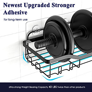 NESOMI Shower Organizer Adhesive 2 Pack Shower Caddy Adhesive Replacement, Strong Hooks Waterproof Shower Adhesive Strips, No Drilling for Bathroom Shower Storage Shelves and Kitchen Racks