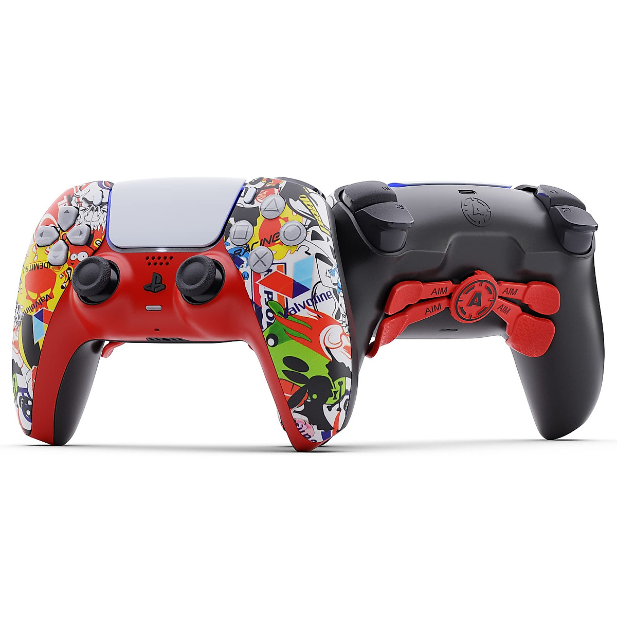 AimControllers PRO Controller compatible with PS5 Console & PC | Custommade Wireless Gaming Controller with 4 Back Remappable Paddles | Gaming Accessories Electronics | Stickerbomb