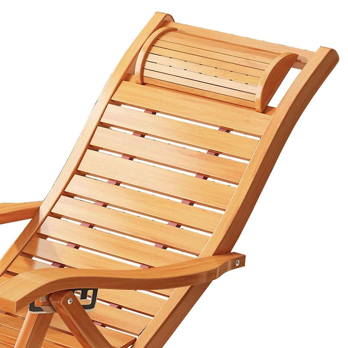 Foldable Recliner,Bamboo Lounge Chair,Foldable Rocking Chair,Garden Deck Chairs for Elderly,Outdoor Rocking Chair,Garden Chair,with Headrest Pillow and Foot Massage Board(Blue Purple)