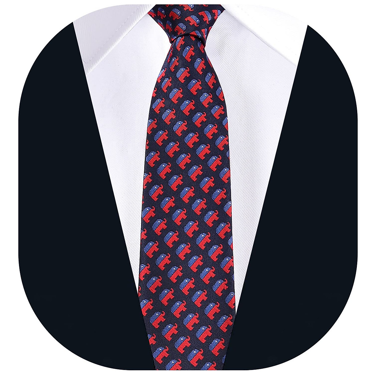 CROATTA Men's Stripe Ties, Polka Dot Tie, 2.95" Classic Business Casual Necktie, Anti-wrinkle and Durable (Elephant)