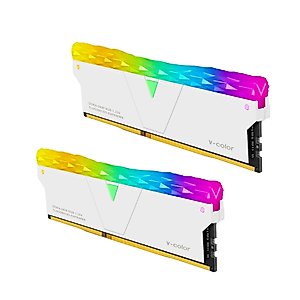 V-Color Prism Pro DDR4 16GB (8GBx2) 3600MHz (PC4-28800) CL18 RGB Gaming Desktop Ram Memory Module UDIMM Hynix IC Single Rank - White (TL8G36818D-E6PRWWK)