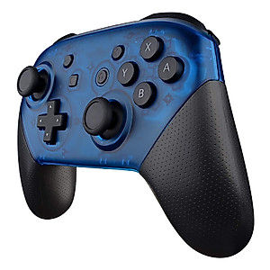 eXtremeRate Transparent Blue Faceplate and Backplate for Nintendo Switch Pro Controller, DIY Replacement Shell Housing Case for Nintendo Switch Pro - Controller NOT Included
