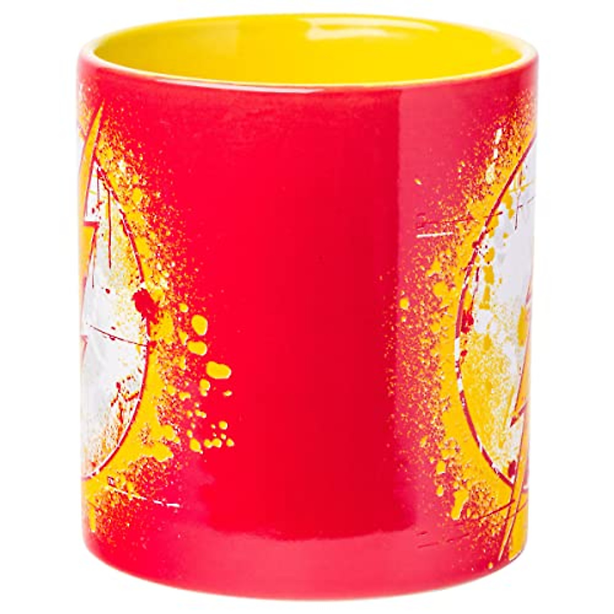 Silver Buffalo DC Comics Flash Splatter Paint Logo Ceramic Mug, 14 Ounces