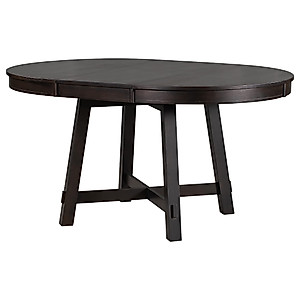 Knocbel Farmhouse Extendable Round Dining Table, Kitchen Dining Room Table with X-Shaped Base, 300lbs Weight Capacity, Standard Height, Espresso Table