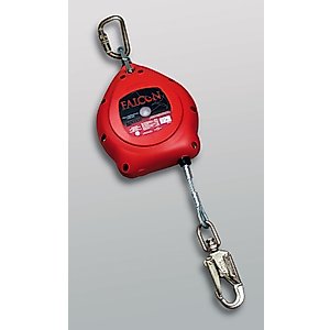 Miller MP20SS/20FT Falcon 20-Foot Stainless Steel Rope Self-Retracting Lifeline with Tagline and Carabiner, Red