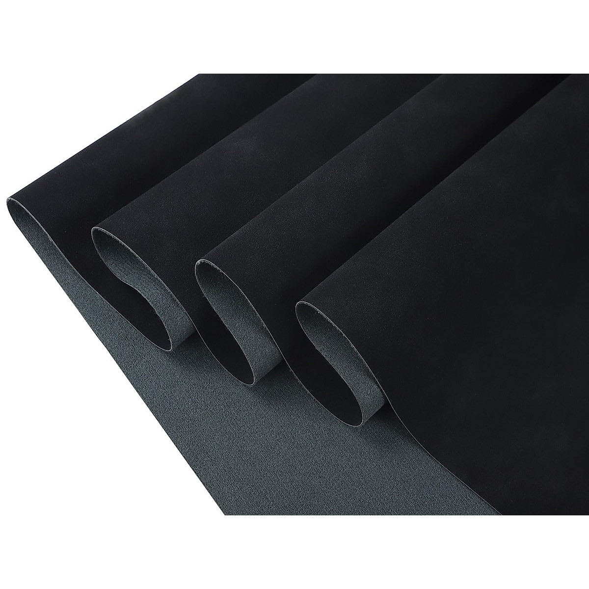 CDY Frosted Faux Leather Sheets: 35x135cm Black Soft Faux Suede Fabric Synthetic Material PU Solid Color Faux Leather Roll for Upholstery Crafts, DIY Sewing (Black)