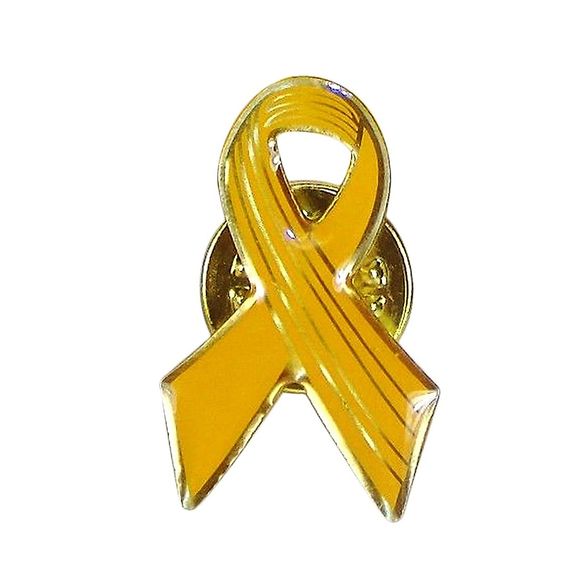 20 Pcs - Yellow Awareness Ribbon Lapel Pins - Gold Tone Metal with Enamel Coating: Show Your Support for Troops, Cancer Awareness, and Charitable Causes