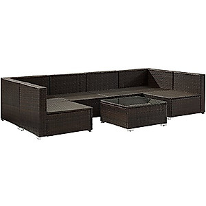 Crosley Furniture KO70146-BR Sea Island Sectional Set, Khaki