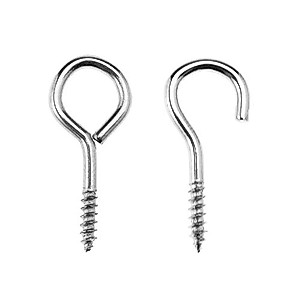 SING F LTD 17pcs Curtain Wire White Window Cord Cable with 8pcs Self-Adhesive Hooks 4 Pairs Hooks and Eyes Rods 3M Length