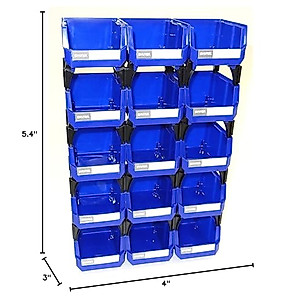 SHUTER HB-210 Ultra Stack and Hanging Storage Parts Bin 4" x 5.4" x 3" (105 x 137 x 76 mm) -15 pack (1010000)