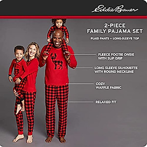 Eddie Bauer Matching Family Holiday Pajama Set – Christmas Morning Holiday Card Pajamas – Men, Women, Kids, Infant Toddler, Size X-Large, Red