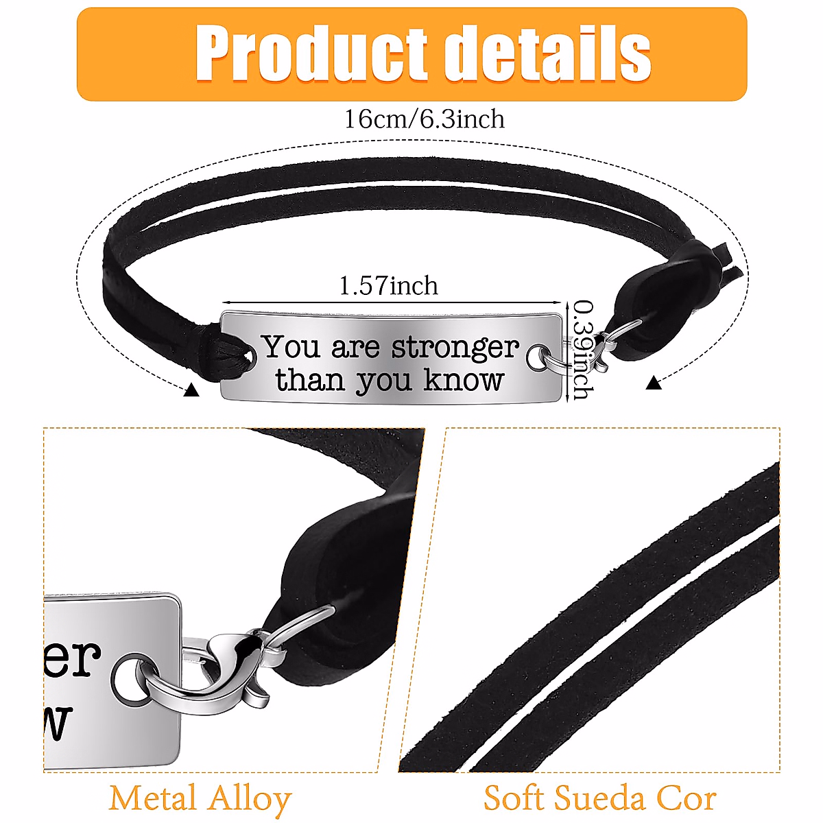 Nosiny Inspirational Gifts for Women Men with Gift Cards Envelopes Engraved Inspirational Bracelets Encouragement Jewelry Bracelets for Teen Friendsgiving(24 Pack)