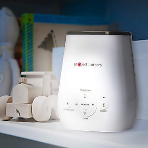 Project Nursery Portable and Table Top Sleep Soother, White Noise Sound Machine and Night Light, 4-in-1 Sound Soother with Projector, Nightlight and Timer