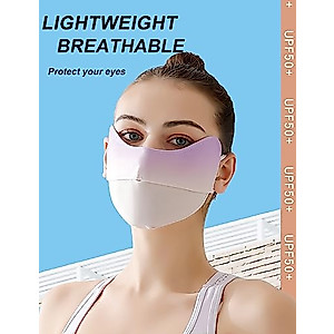 Yilisha uv face mask for sun protection reusable running breathable women golf mask fishing sports spf 50 sun mask