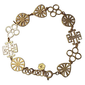 Tory Burch 142454 Britten Rolled Brass Cut Out Design Women's Bracelet