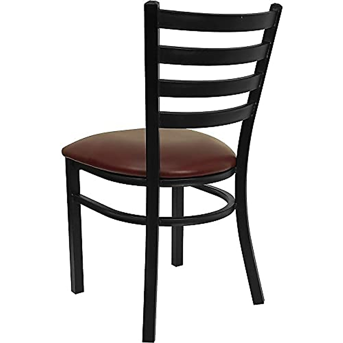 Flash Furniture 4 Pk. HERCULES Series Black Ladder Back Metal Restaurant Chair - Burgundy Vinyl Seat