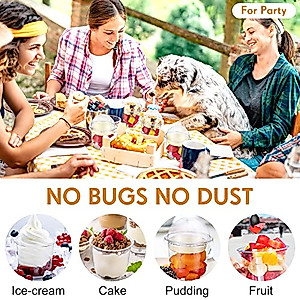 100 Pack 12 oz Clear Plastic Parfait Cups with Dome Lids No Hole Disposable Party Dessert Cups with Lids Insert Spork Round Fruit Cups with Lid Containers Tumbler for Yogurt Fruit Cereal Ice Cream