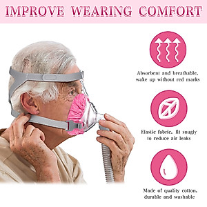 Tudomro 6 Packs Mask Liners for Full Face Cover Cushions Reusable Soft Mask Reduce Facial Redness Apnea(Bright Color)