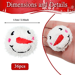 Sumind 36 Pieces Snowmen Balls Snowball First Fight Snowflake Ball with Bag Snowball Fun Snowballs Funny Snowball Toy Plush Snowman Snowballs for Snowball Fight Christmas Party Decor (Snowman)