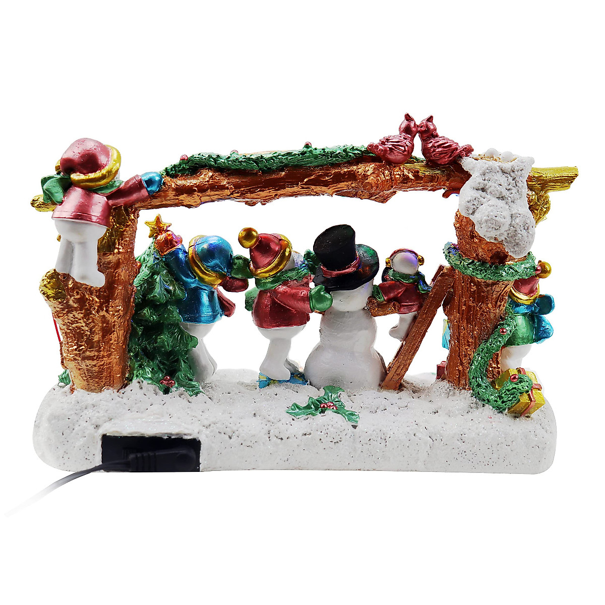Christmas Village Building A Snowman - Pre-lit Tabletop Snow Village - Perfect Addition to Your Christmas Indoor Decorations & Christmas Village Displays