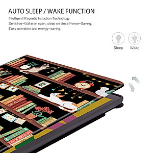 Cutebricase iPad 10.2 Case for iPad 9th Generation 2021, iPad 8th Generation Case 2020, iPad 7th Generation Case 2019,iPad Case 9th Gen Multi-Angle View Adjustable Stand Auto Wake/Sleep, Bookshelf Cat