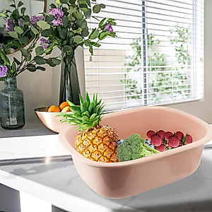 SOUJAP 6 PCS 12 Quart Plastic Wash Basin, 15x12‘’ Stackable Plastic Square Dish Tub, Rectangular Colorful Wash Basins Bins Tubs for Washing Cleaning Camping, 3 Colors