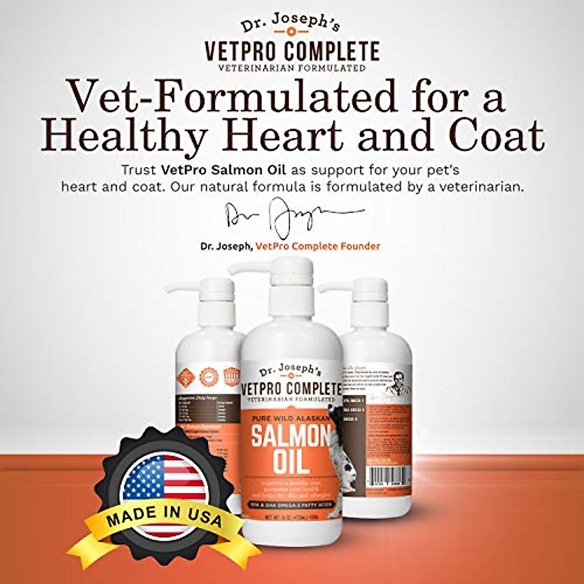 100% Pure Wild Alaskan Salmon Oil for Dog & Cat Food - Large 16 oz - Omega 3 & 6 Liquid Fish Oil Supplement - Supports Healthy Coat & Joints - Helps Dry Skin & Allergies