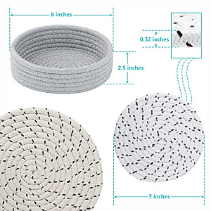 Trivets for Hot Dishes, Trivets for Hot Pots and Pans, Heat Resistant Hot Pads with Storage Basket, Pot Holders for Kitchen, Home Essentials, Farmhouse Decor (Mix Gray 5 PCS)